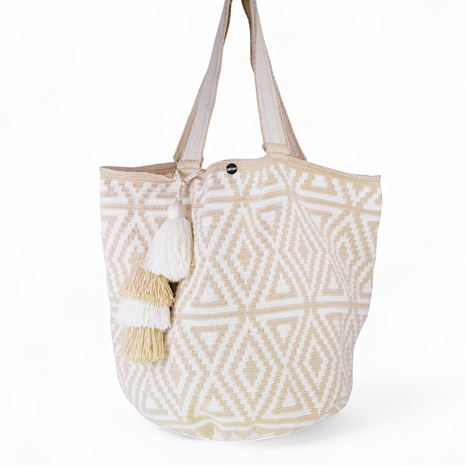 Extra Large Tote Bag with Diamond & Triangle Pattern – Danko